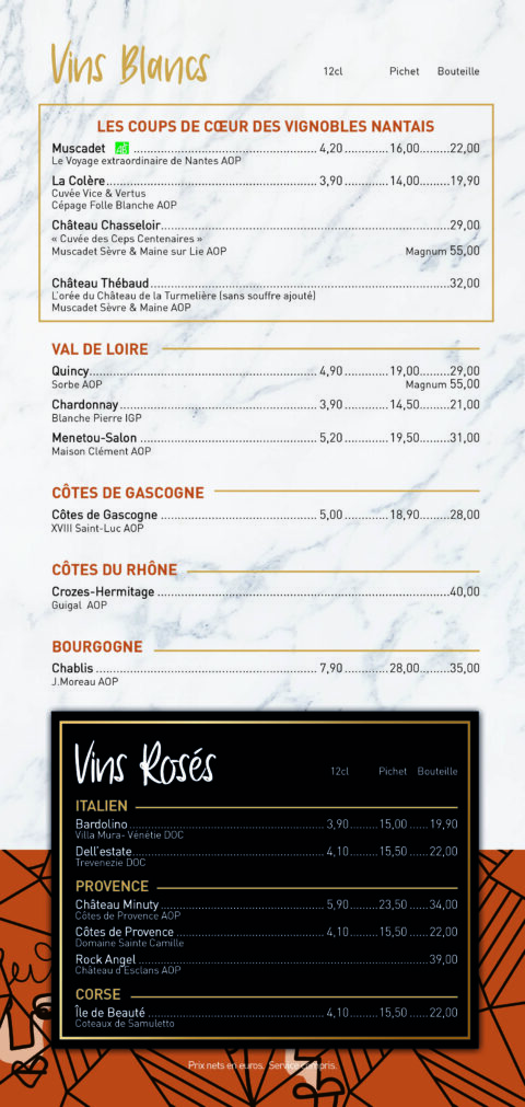 Menu | La Villa roma