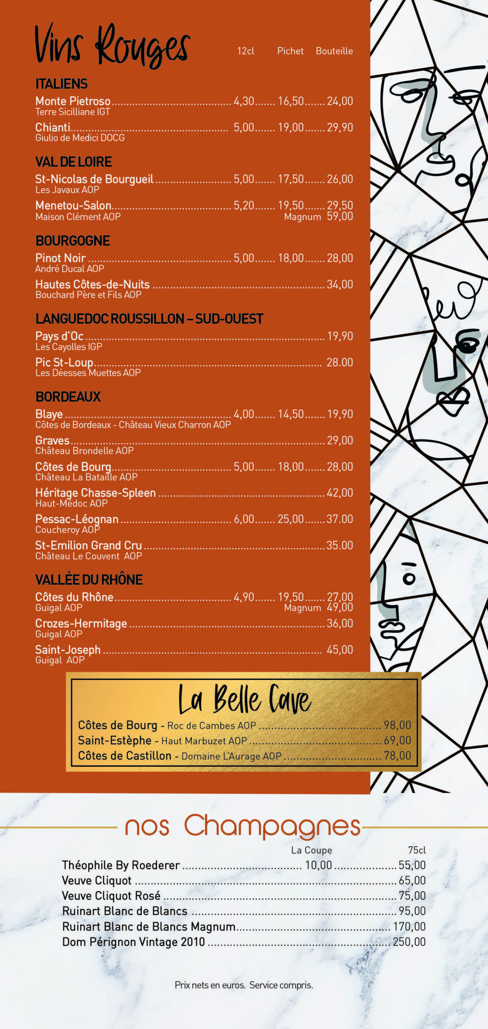 Menu | La Villa roma
