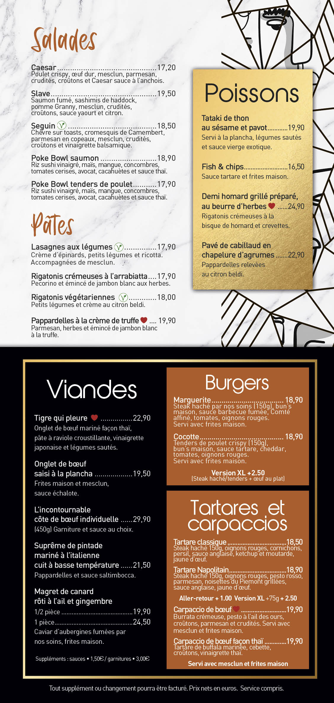 Menu | La Villa roma