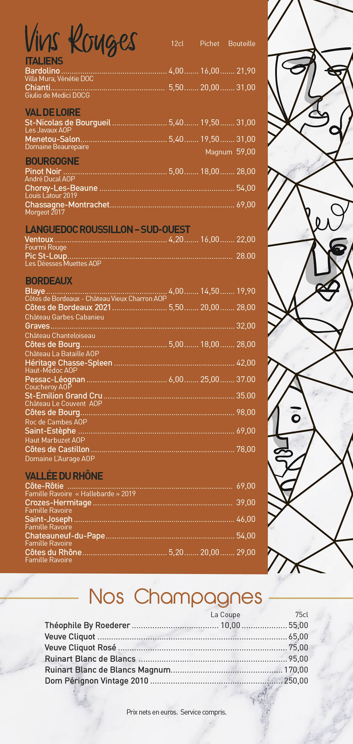 Menu | La Villa roma