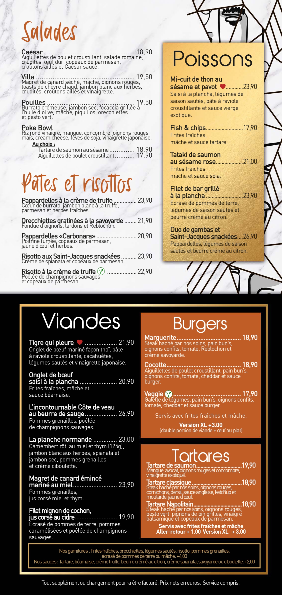 Menu | La Villa roma