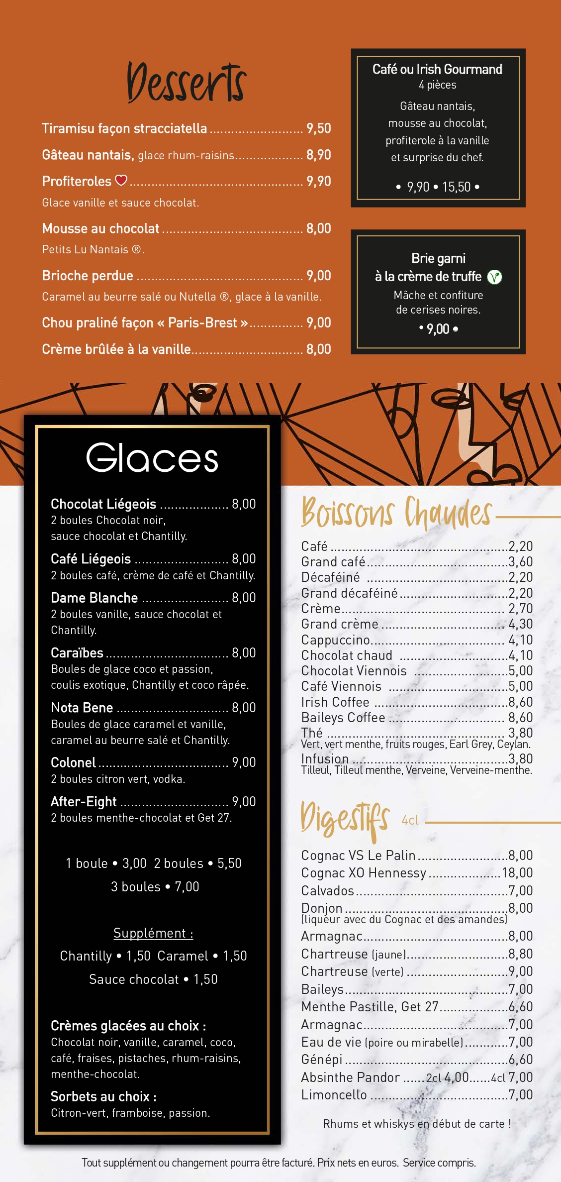 Menu | La Villa roma